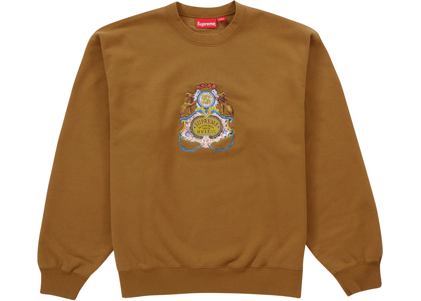 Supreme Crest Crewneck Dark Mustard – Side Kicks