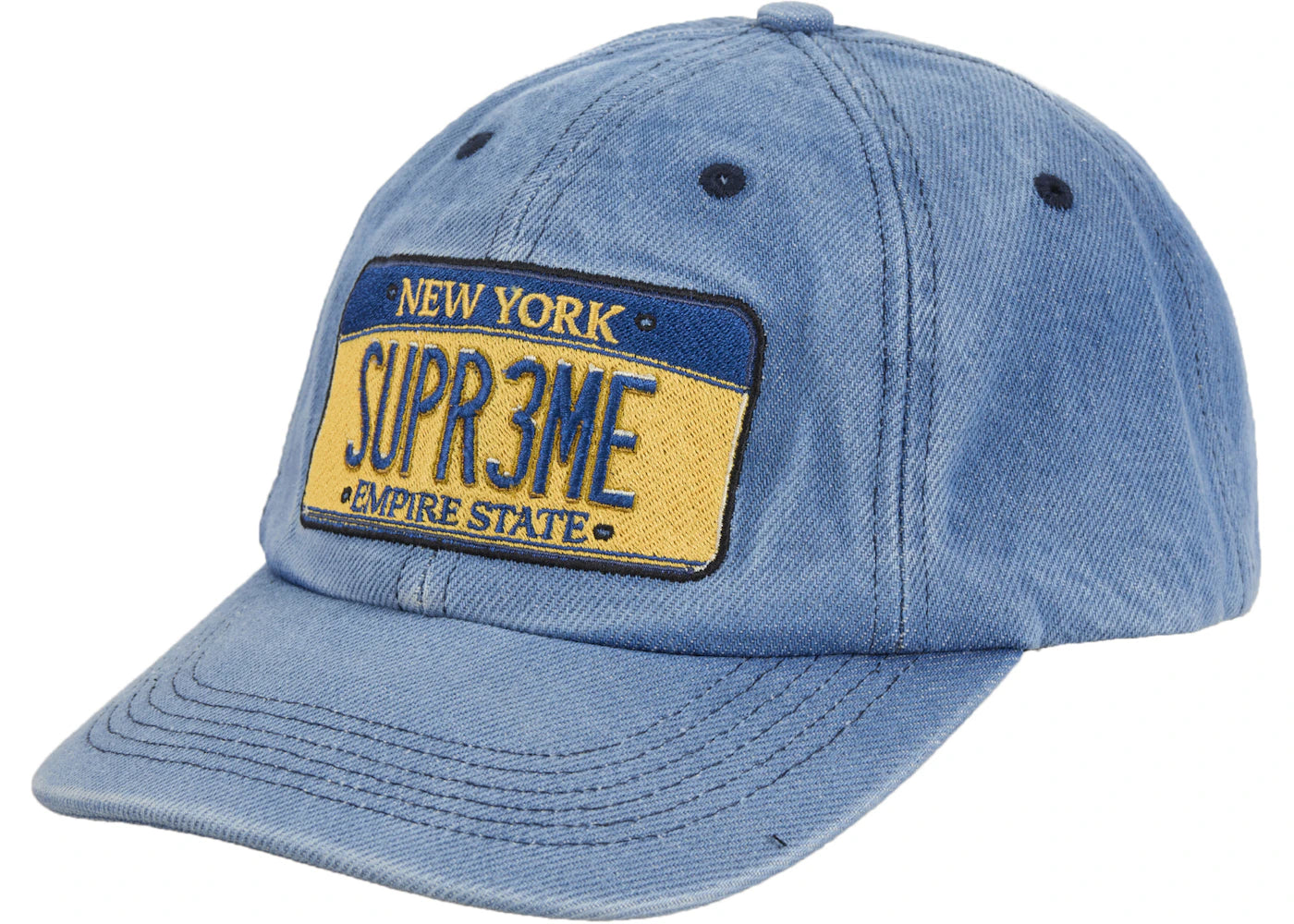 Supreme License Plate 6-Panel (FW25) Denim – Side Kicks