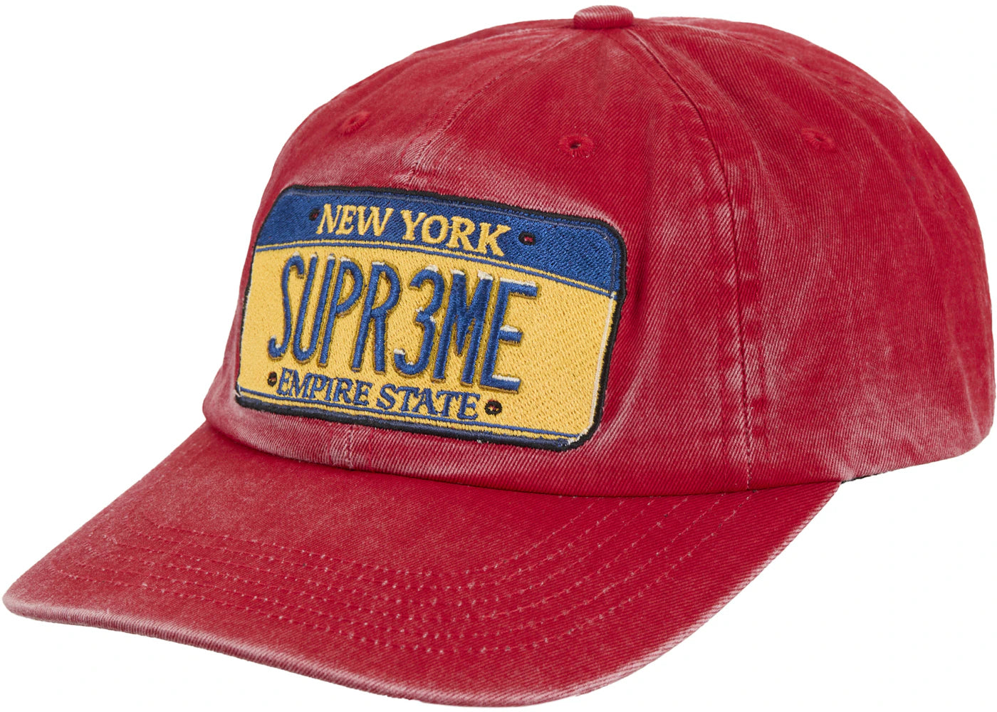 Supreme License Plate 6-Panel (FW25) Red – Side Kicks