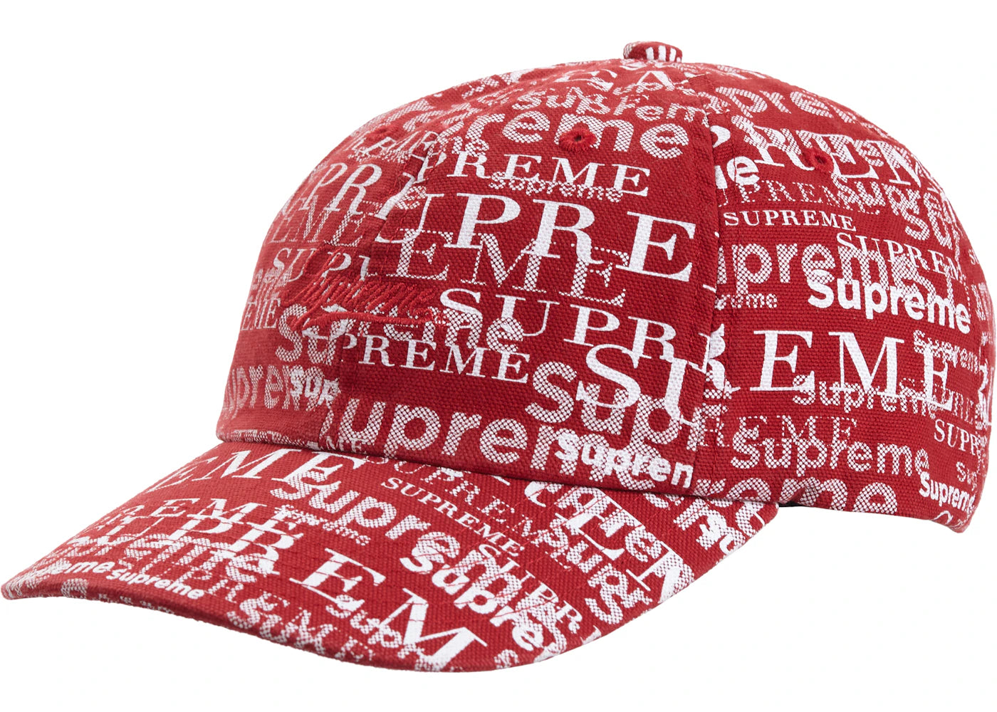 Supreme Logo Pattern 6-Panel Dark Red – Side Kicks
