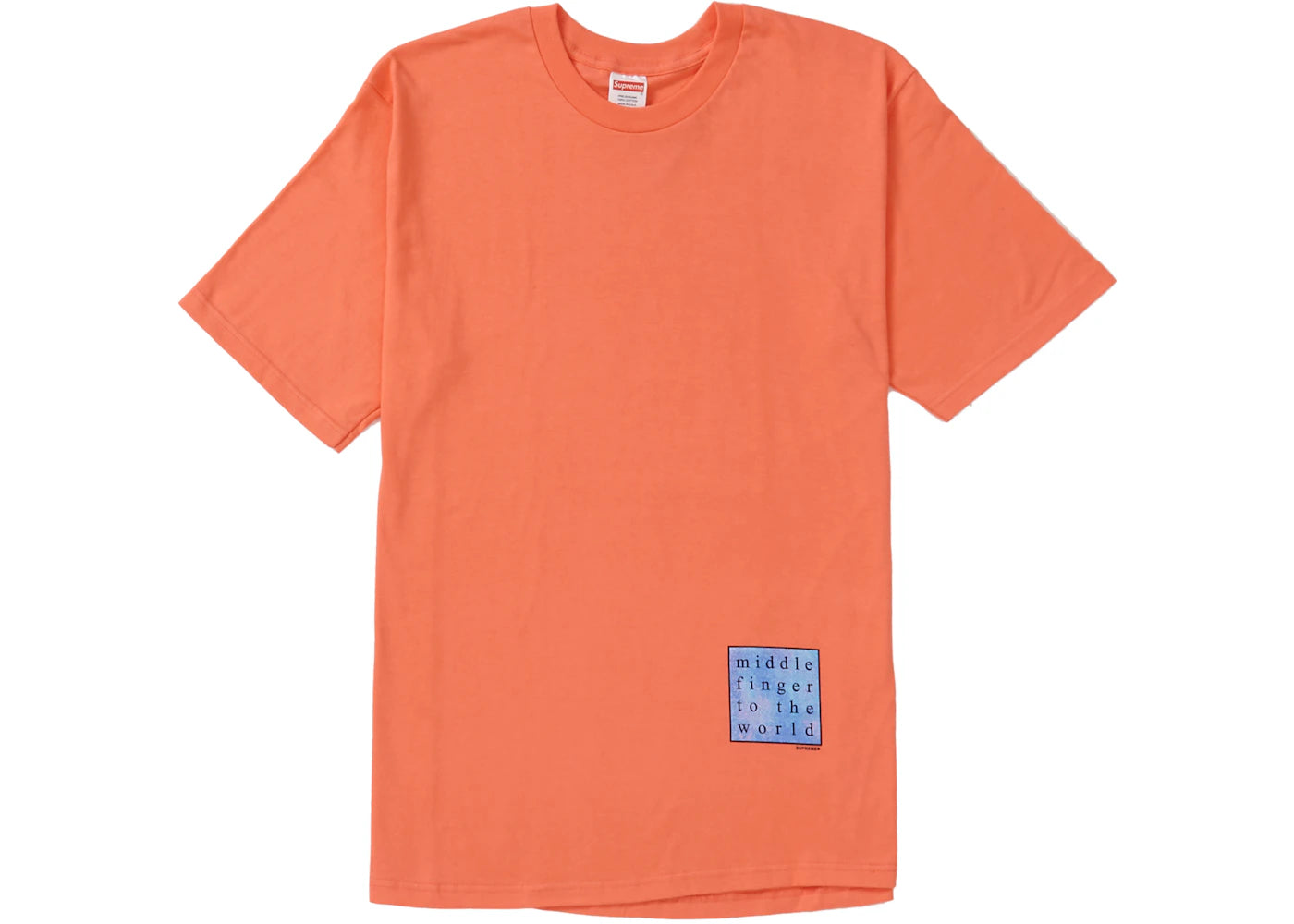 Supreme Middle Finger to the World Tee Neon Orange – Side Kicks