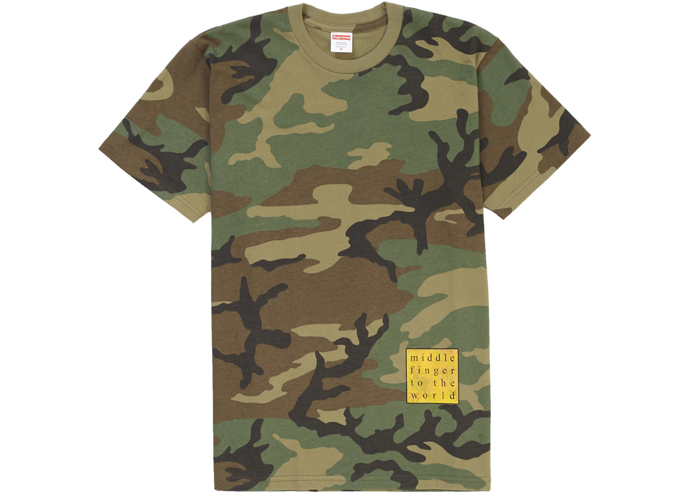 Supreme Middle Finger to the World Tee Woodland Camo – Side Kicks
