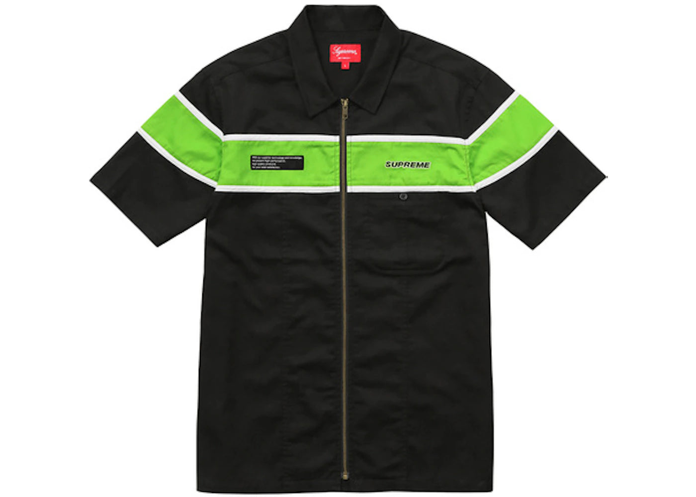 Supreme SS Zip Up Work Shirt Black – Side Kicks
