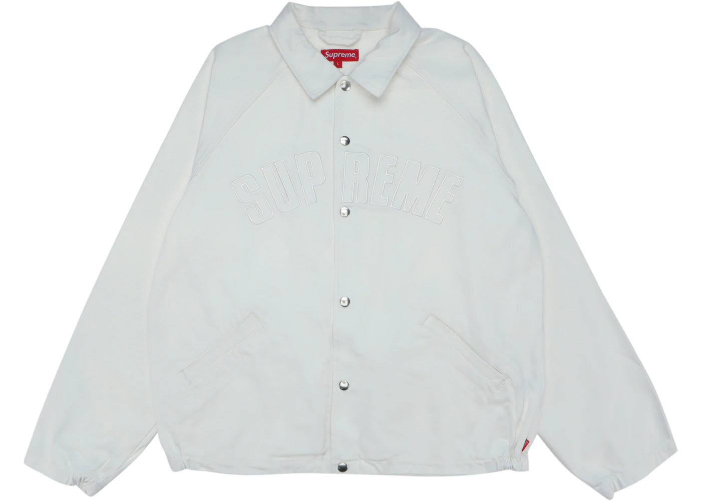 Supreme Snap Front Twill Jacket White – Side Kicks
