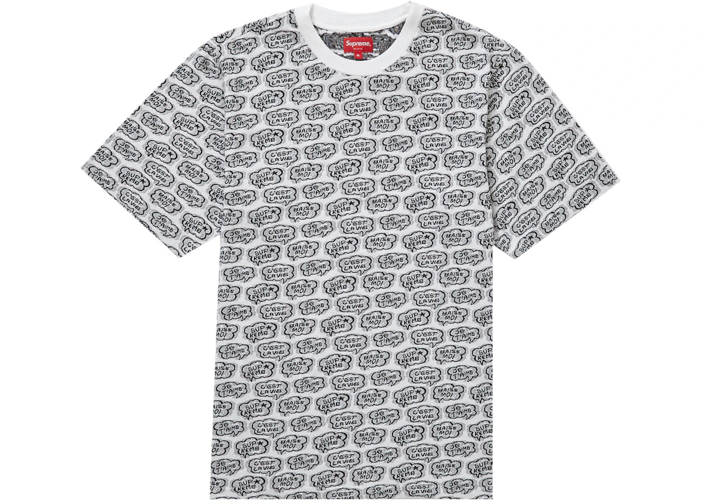 Supreme Word Bubble Jacquard S/S Top White – Side Kicks
