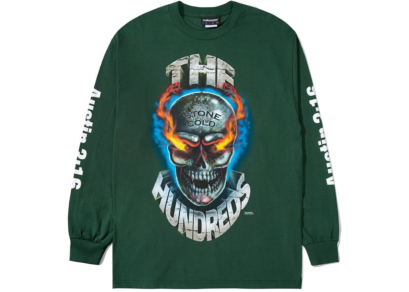 The Hundreds x WWE Flaming Skull L/S T-Shirt Forest – Side Kicks