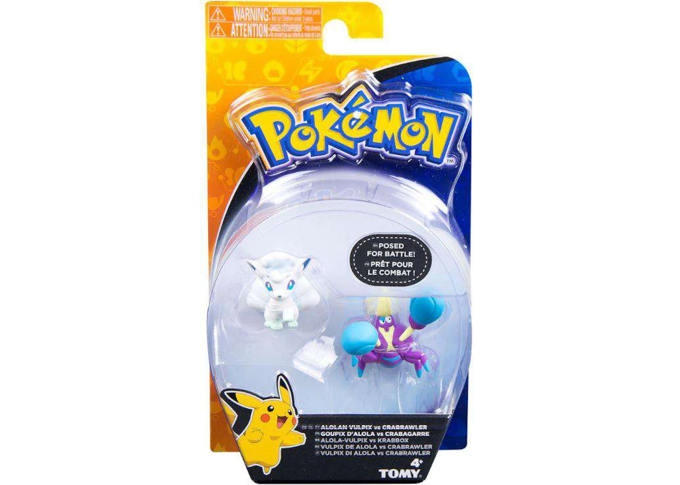 Tomy Pokemon Battle Action Alolan Vulpix vs. Crabrawler Action Figure ...