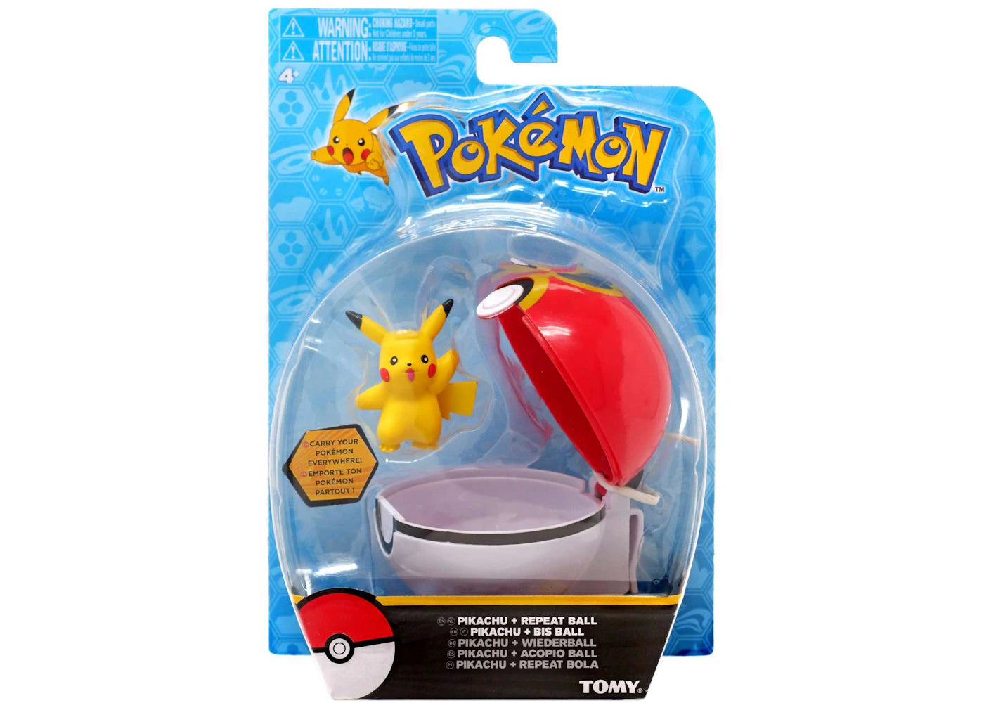 Tomy Pokemon Clip 'N' Go Pikachu & Repeat Ball Waving Figure Set – Side ...