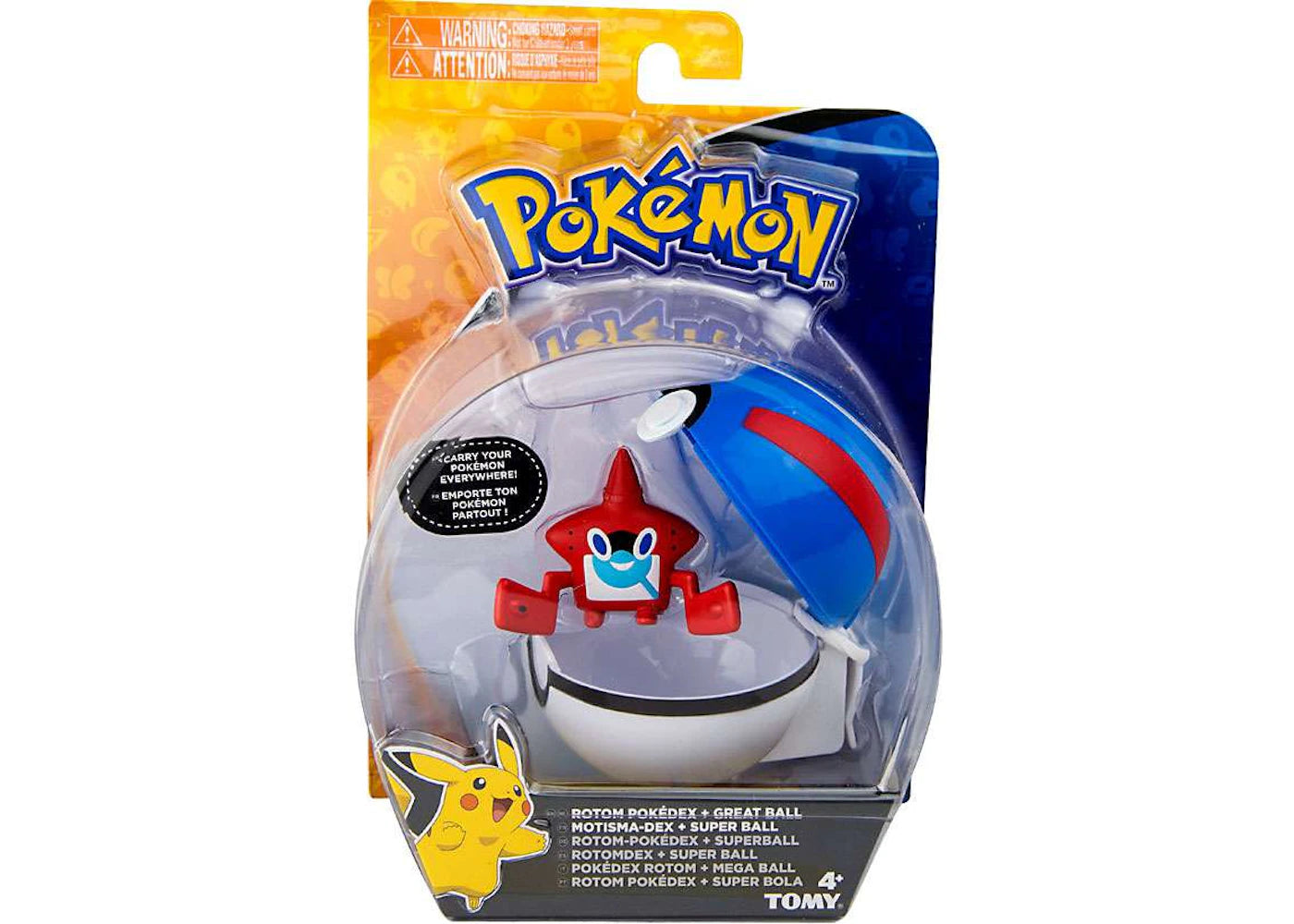 Tomy Pokemon Clip n Carry Pokeball Rotom Pokedex & Great Ball Figure S ...