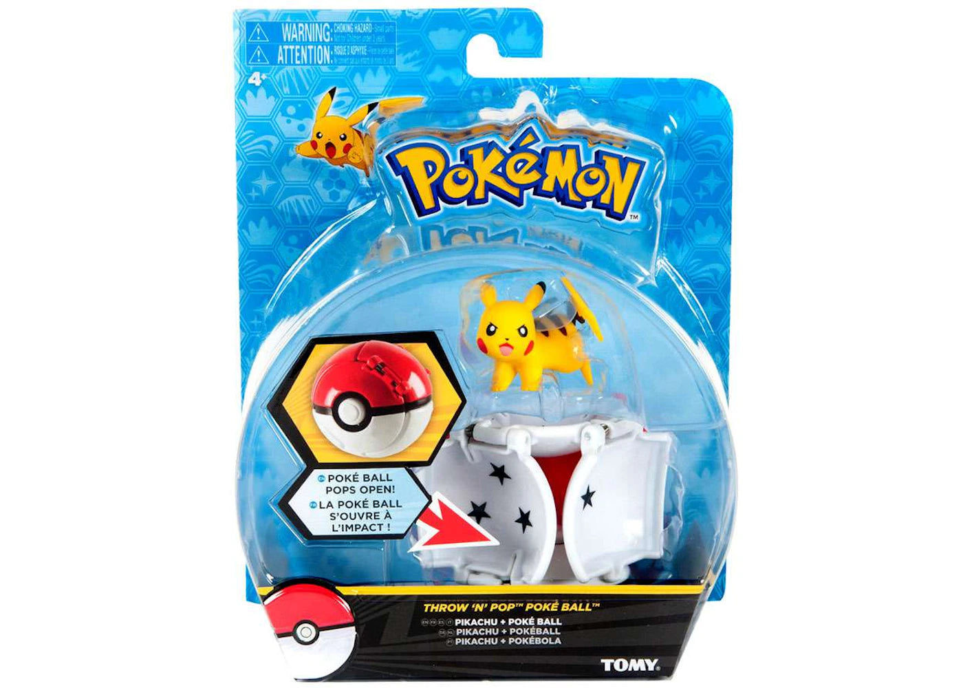 Tomy Pokemon Throw 'n' Pop Pokeball Pikachu & Poke Ball Standing On Al ...