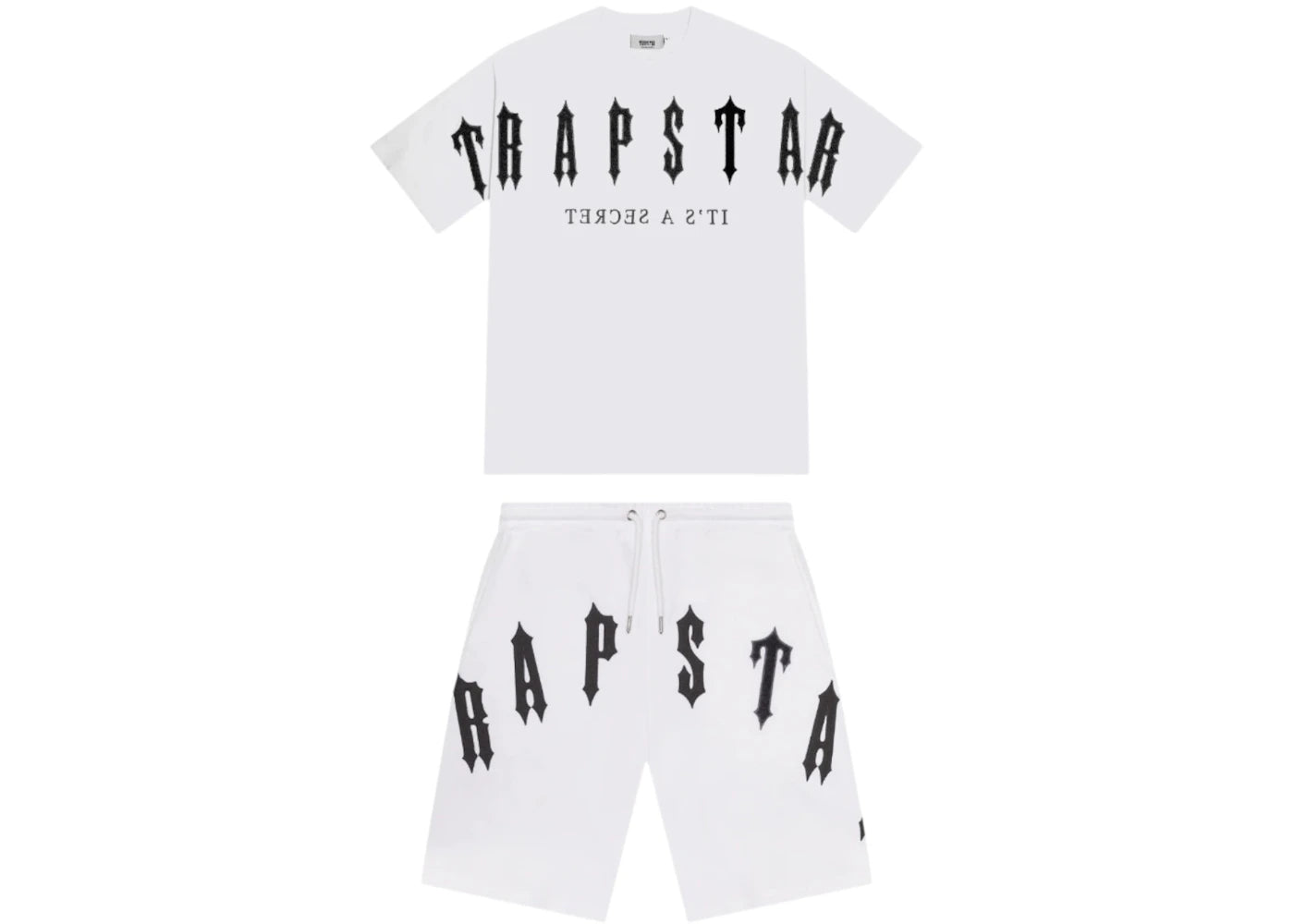 Trapstar Arch Chenille Decoded 2.0 Shorts Set White/Black – Side Kicks