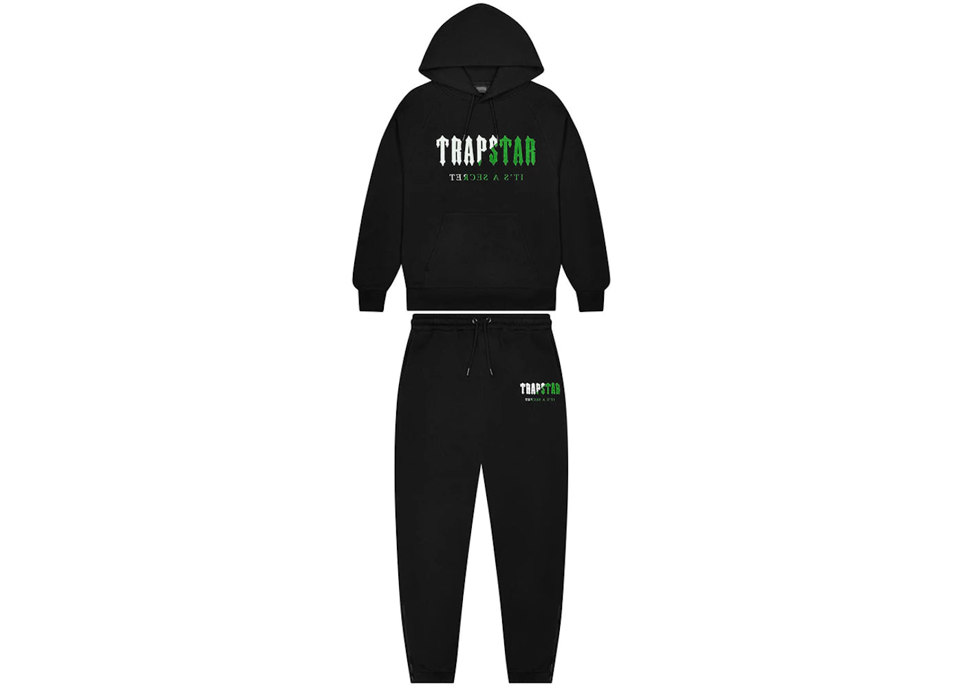 Trapstar Decoded Chenille Hooded Tracksuit Black/Green – Side Kicks