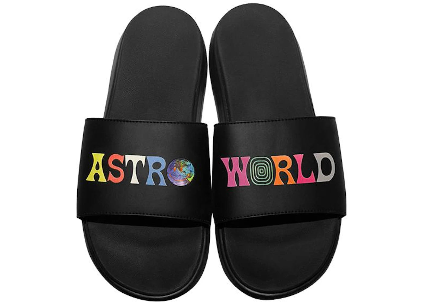 Travis Scott Color Logo Slides Travis Scott Astroworld Black/Multi ...