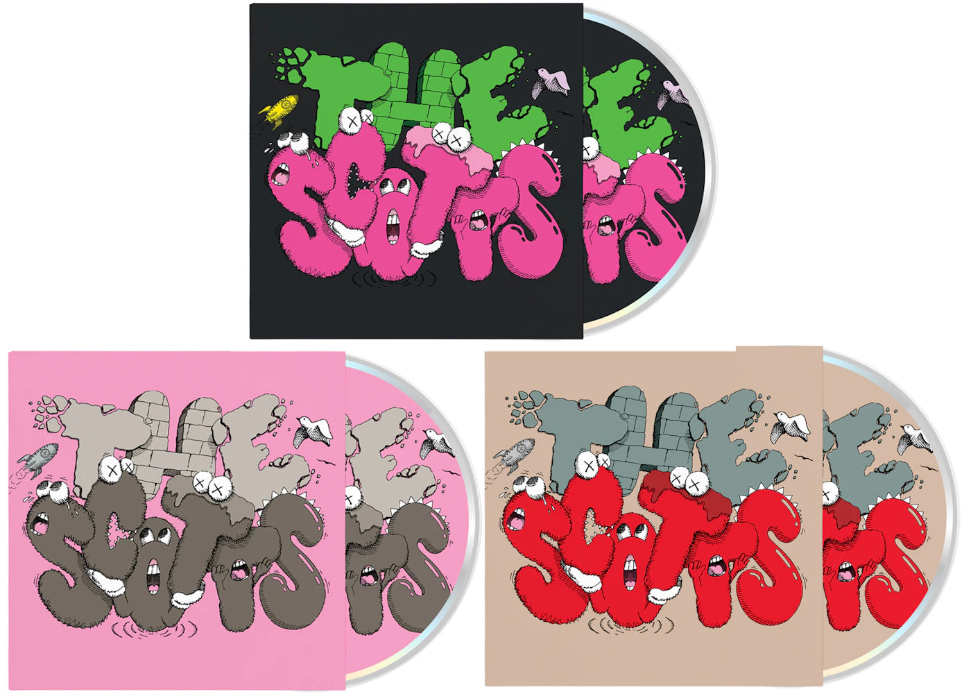 Travis Scott The Scotts KAWS CD Black/Pink/Beige Set – Side Kicks