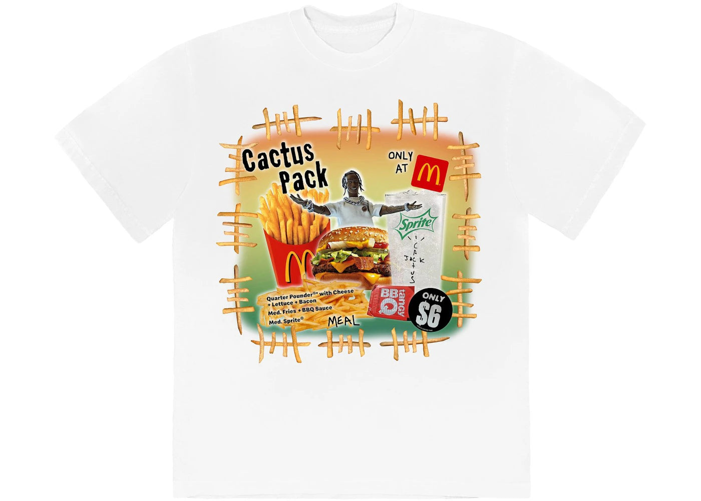 Travis Scott x McDonald's Cactus Pack Vintage Bootleg II T-shirt White ...