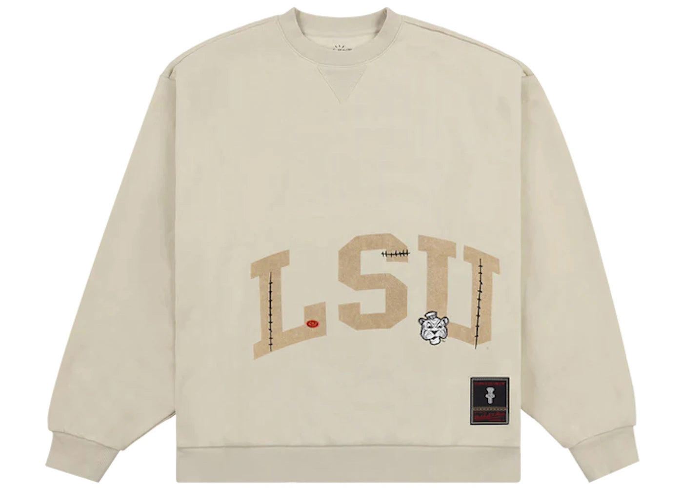 Travis Scott x Mitchell & Ness LSU Tigers Pullover Sweatshirt Tan ...