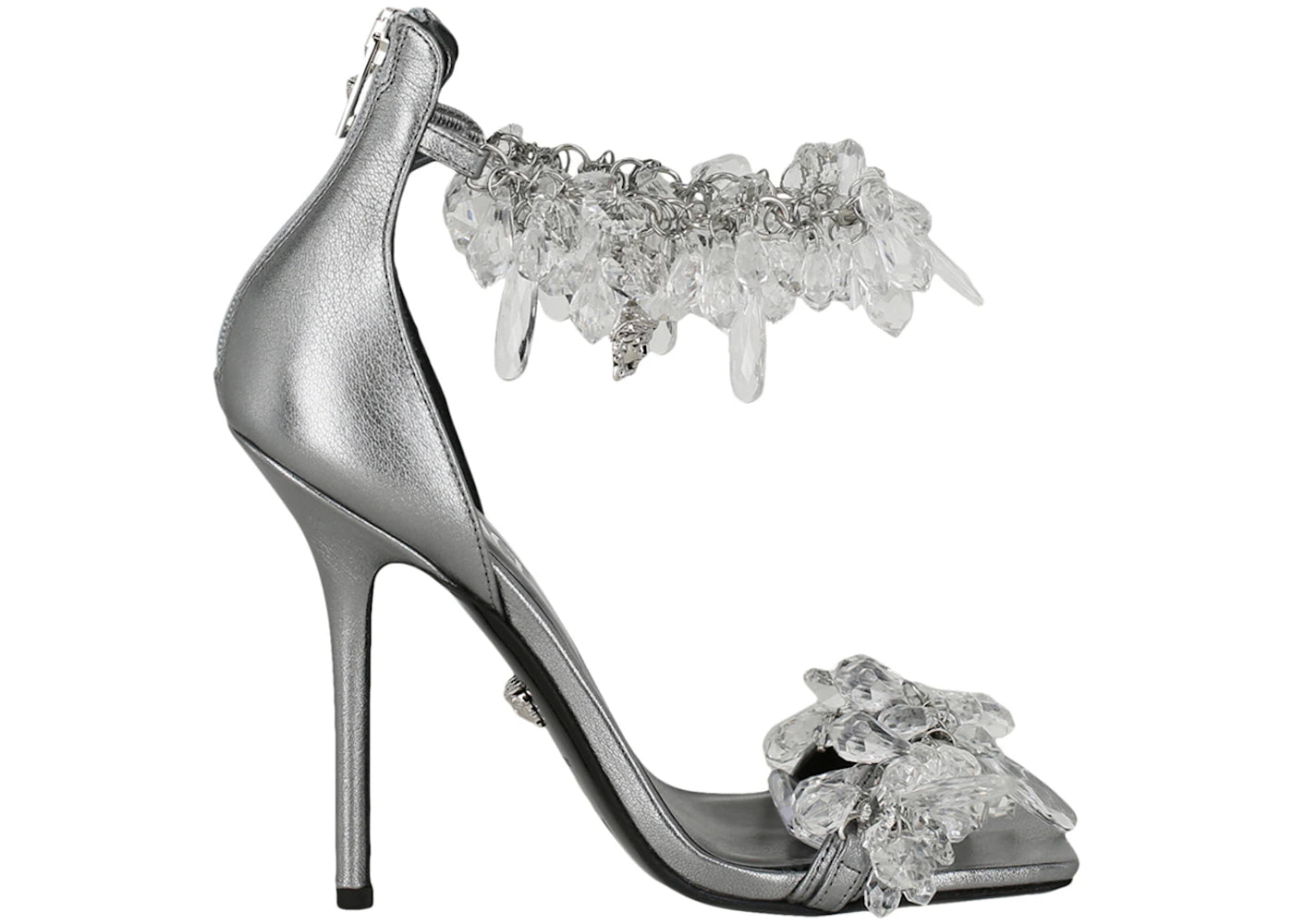 Versace Crystal Chandelier Stiletto Sandals Silver (Women's) – Side Kicks