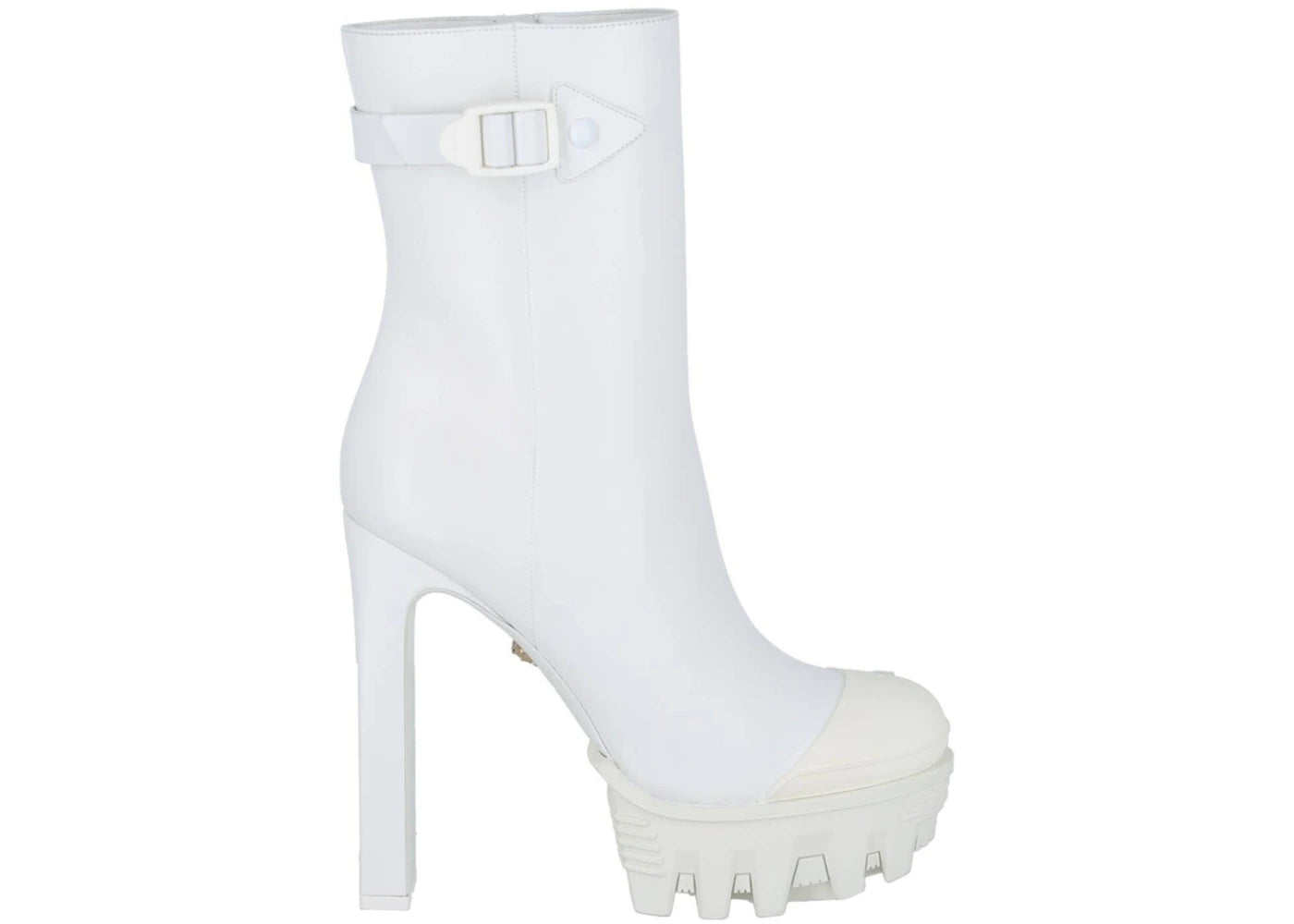Versace Delphi Leather Ankle Boots White (Women's) – Side Kicks