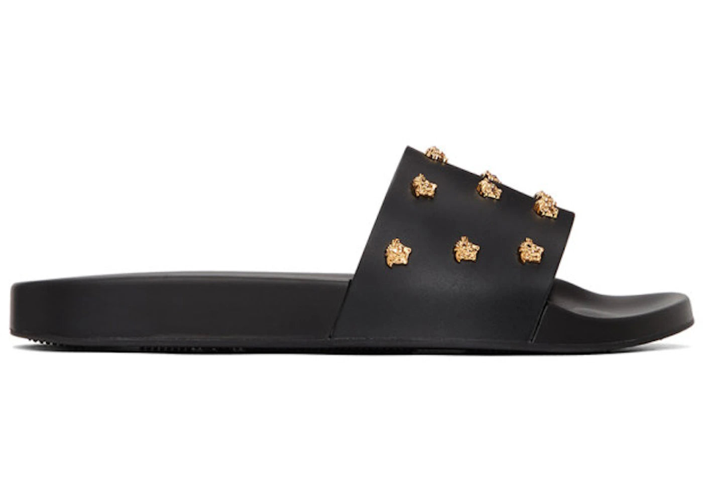 Versace Medusa Head Slides Black Gold – Side Kicks