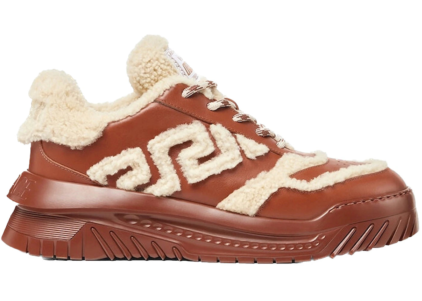 Versace Shearling Greca Odisea Brown – Side Kicks