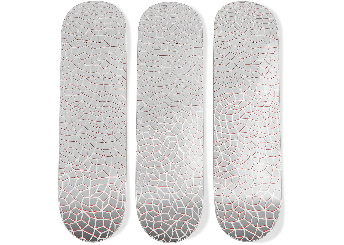 Yayoi Kusama Infinity Nets Triptych Skateboard Deck Set Silver – Side Kicks