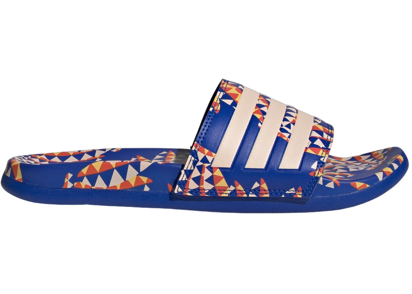 adidas Adilette Comfort Sandals Bold Blue Bliss Orange (Women's) – Side ...