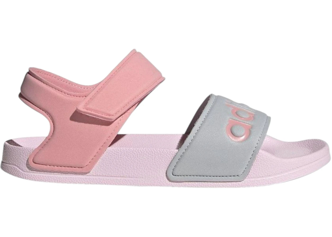 adidas Adilette Sandals Clear Pink Super Pop Silver Metallic (GS ...