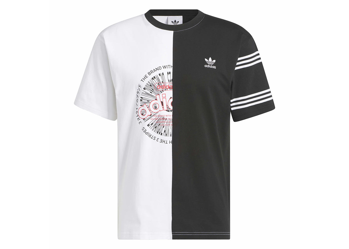 adidas Half Split Tee White/Black – Side Kicks