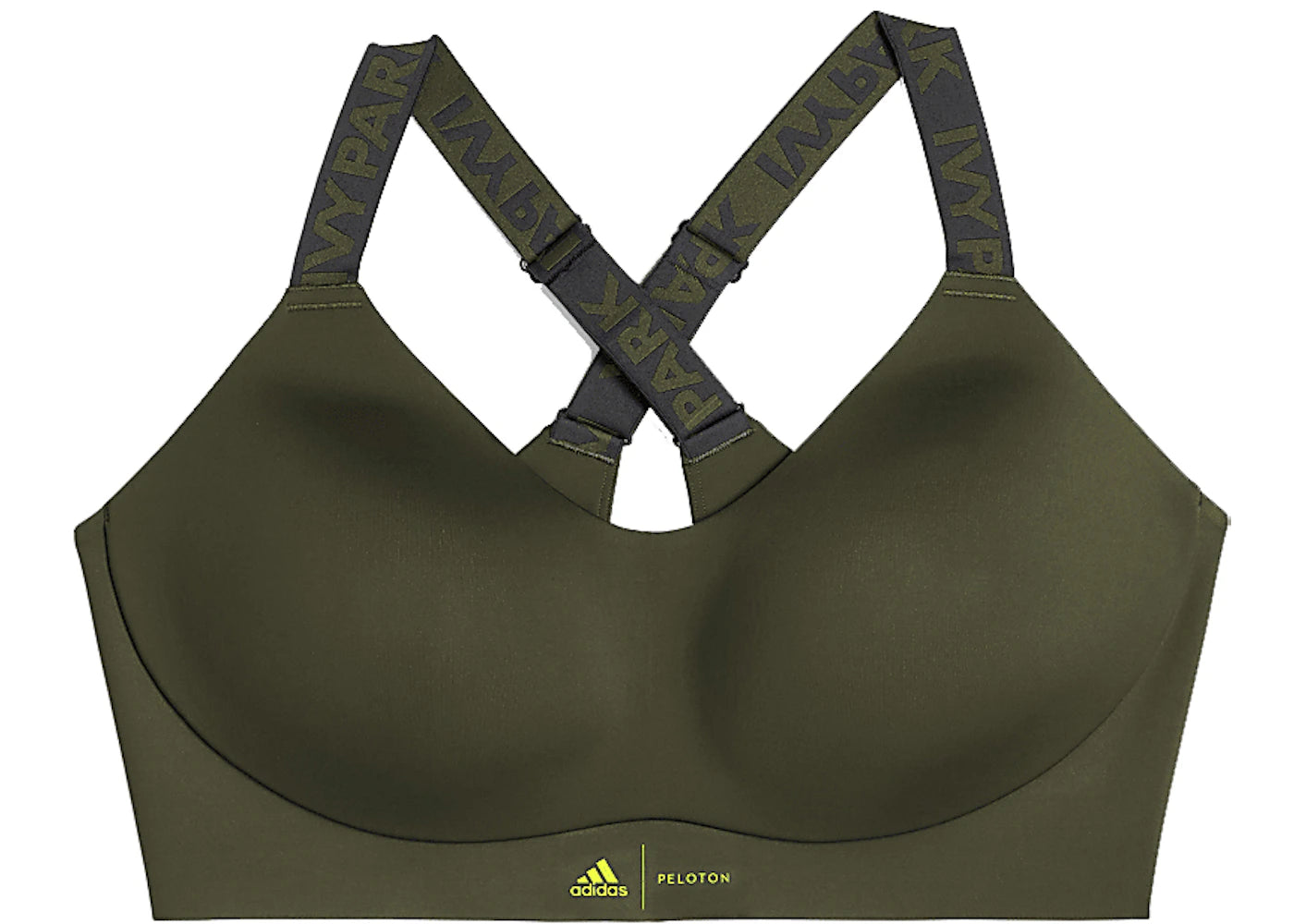 adidas Ivy Park x Peloton BR Tape Bra (Plus Size) Focus Olive/Black/Sh ...