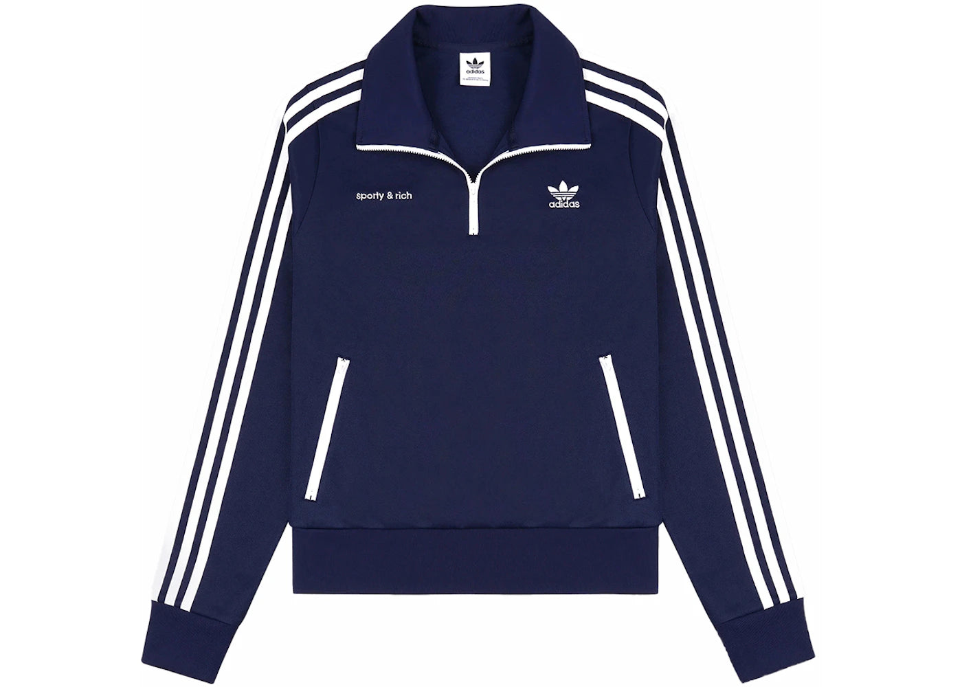 adidas x Sporty & Rich Track Quarter Zip Navy/White – Side Kicks