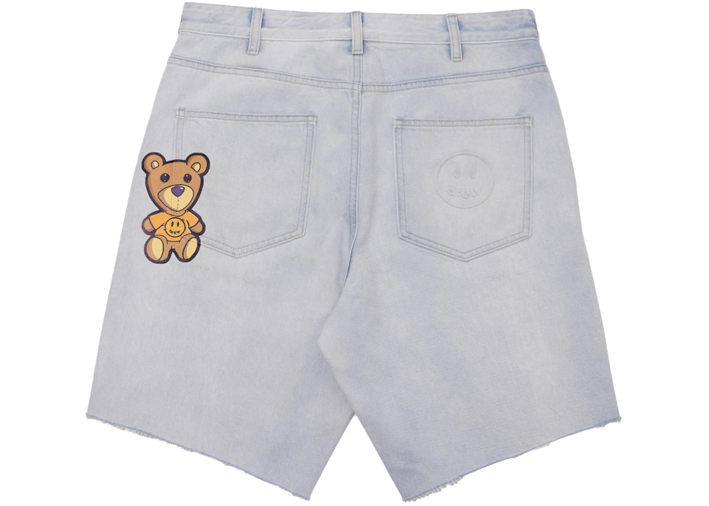 drew house theo patch denim shorts Vintage Bleach Wash – Side Kicks